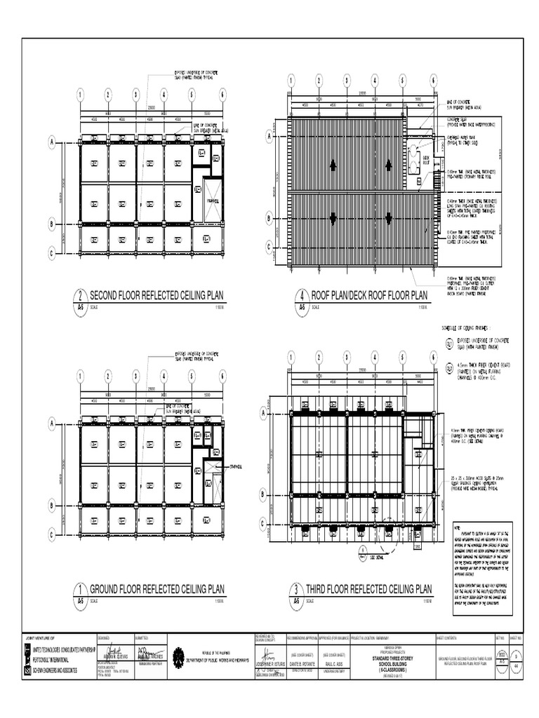 Second Floor Reflected Ceiling Plan 2 Roof Plan/Deck Roof Floor Plan 4 ...