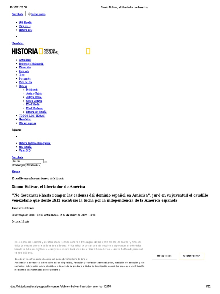 Simón Bolívar, El Libertador de América | PDF