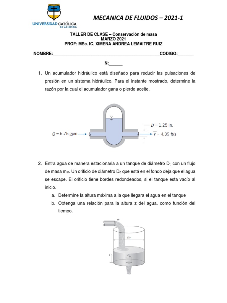 Taller en Clase - Conservacion de Masa | PDF | Hogar, jardinería y ...