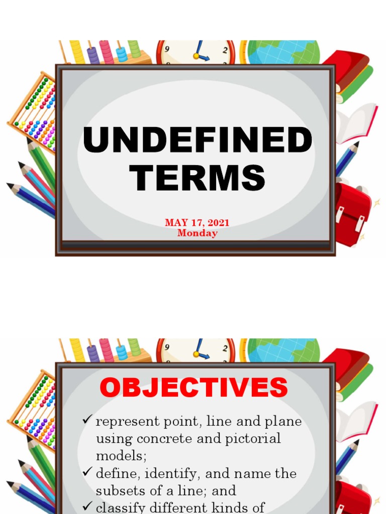 Undefined Terms | PDF | Angle | Plane (Geometry)