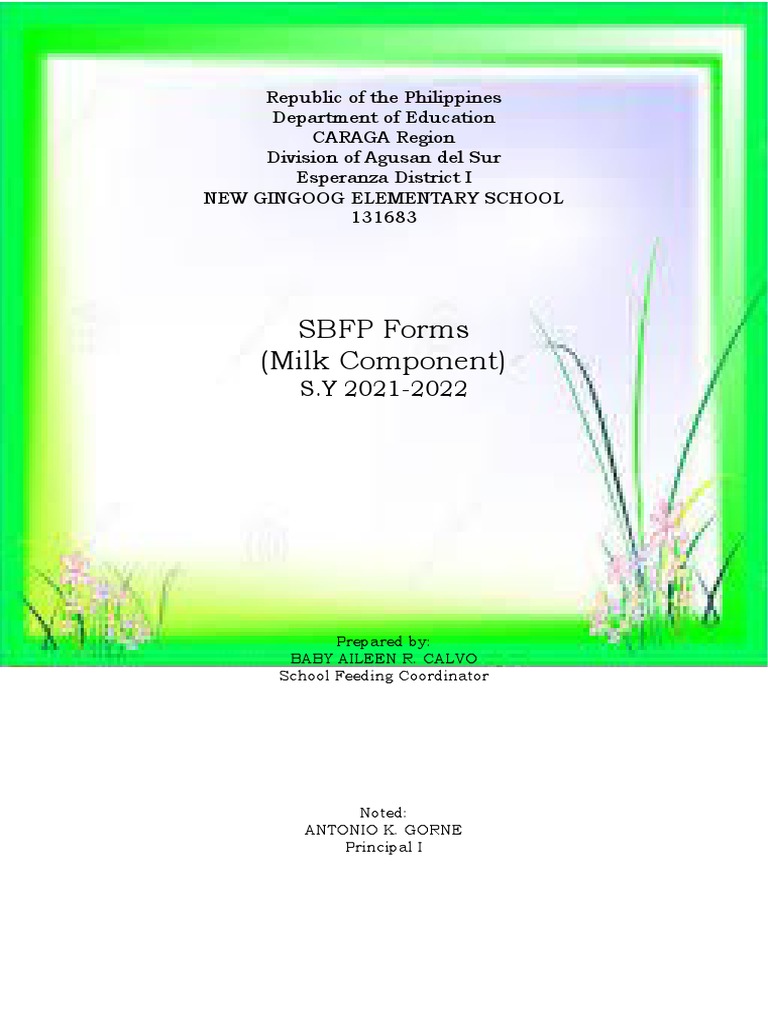 SBFP Forms (Milk Component) | PDF