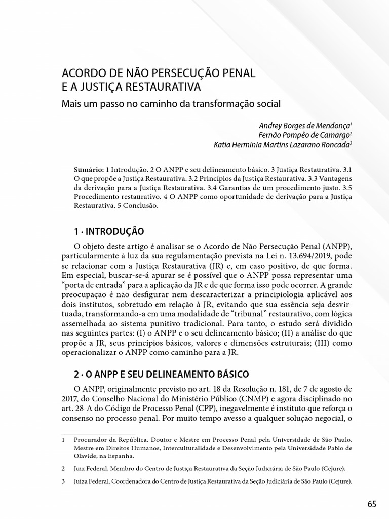 Acordo de Nao Persecucao Penal | PDF | Justiça restaurativa ... Acordo de Nao Persecucao Penal | PDF | Justiça restaurativa ...