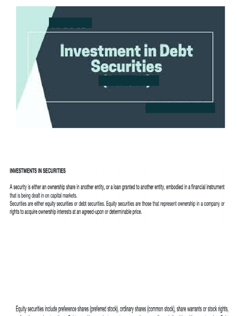 Debt Investment Amortized Cost Guide | PDF