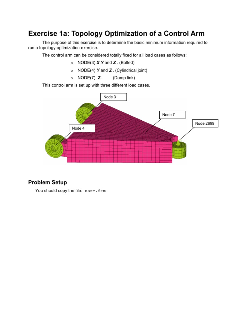 Exercise 1a: Topology Optimization of A Control Arm: Problem Setup | Download Free PDF ...