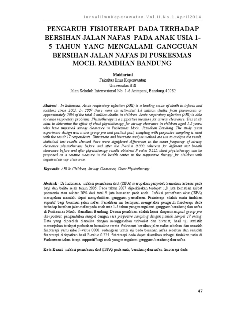 Jurnal Fisioterapi Dada | PDF | Health Sciences | Respiratory System