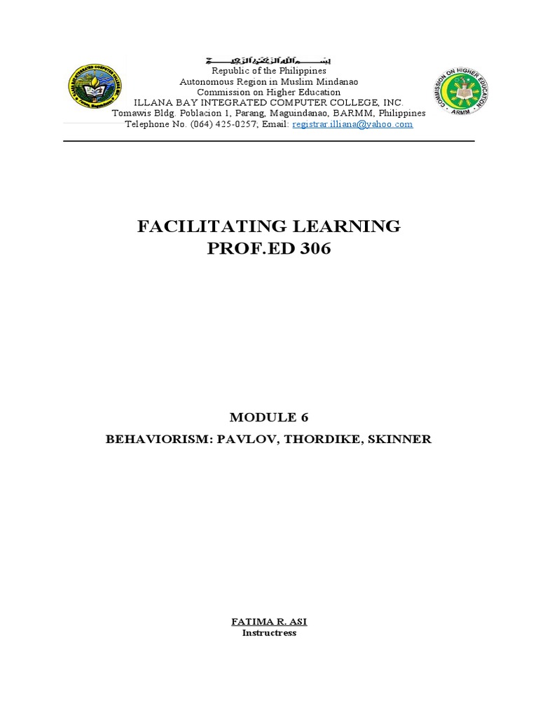 Facilitating Learning PROF - ED 306: Behaviorism: Pavlov, Thordike, Skinner | PDF ...