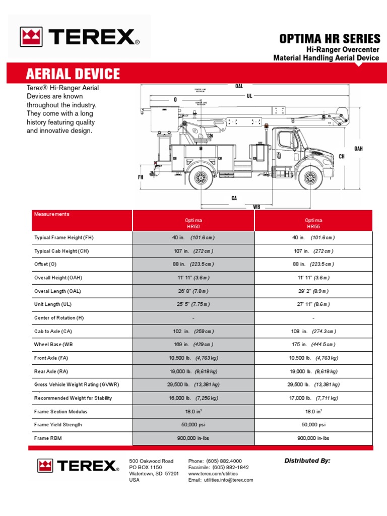 Aerial Device: Optima HR Series | PDF | Vehicles | Wheeled Vehicles