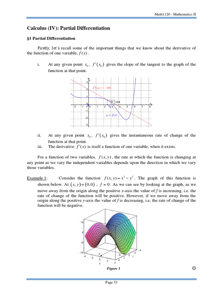 M1120 Calculus (IV) Lecture | PDF | Derivative | Function (Mathematics) M1120 Calculus (IV) Lecture | PDF | Derivative | Function (Mathematics)