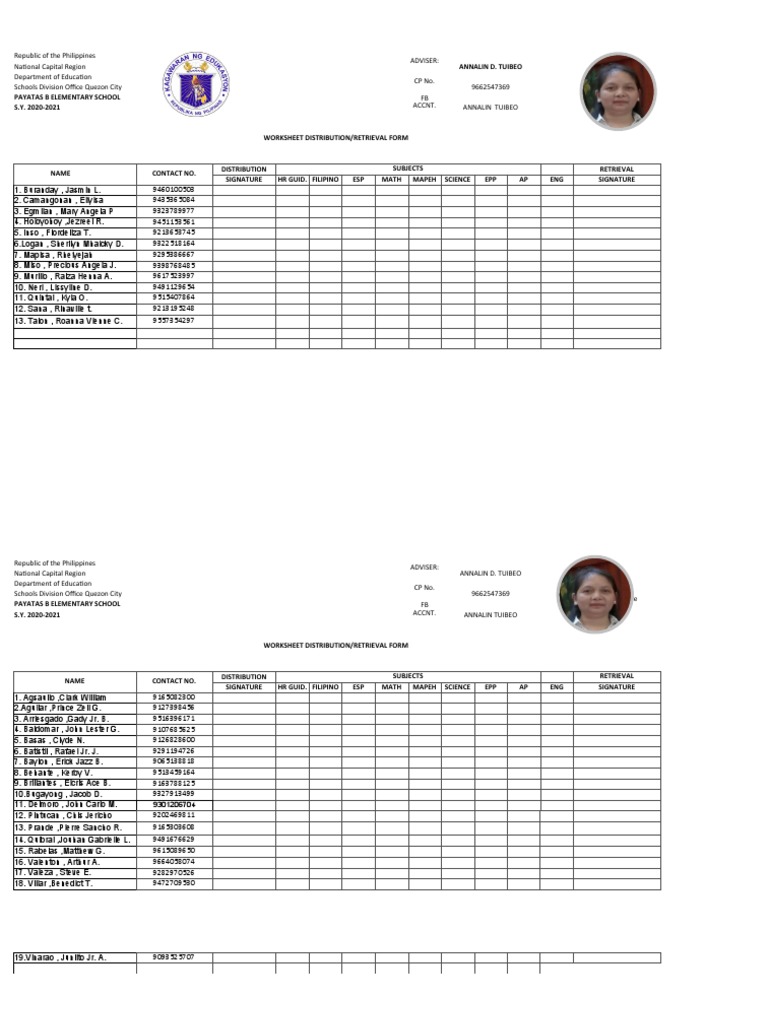 Module Worksheet Form2 2 | PDF