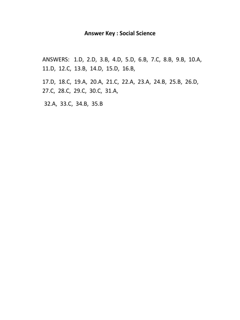 Social Science Answer Key 1-35 | PDF | Teaching Methods & Materials