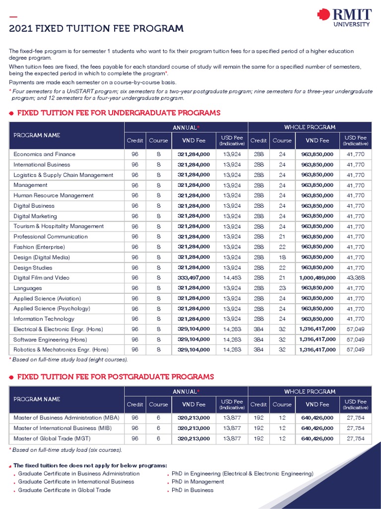 Flyer Fixed Fee 2021 en | PDF | Undergraduate Education | Bachelor's Degree