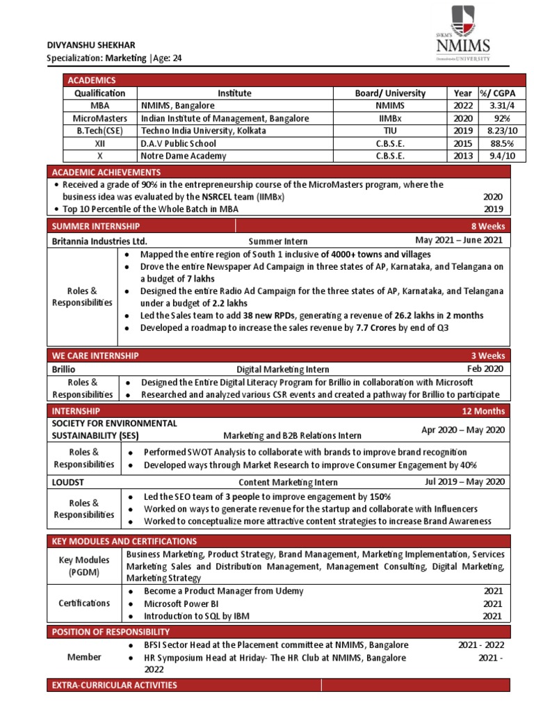 Academics: Divyanshu Shekhar | PDF | Marketing | Brand