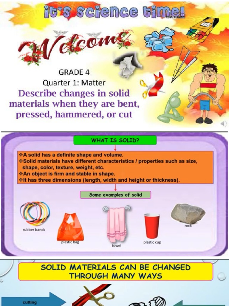 Describe Changes in Solid Materials When They Are Bent, Pressed, Hammered, or Cut Science 4.Mp4 ...