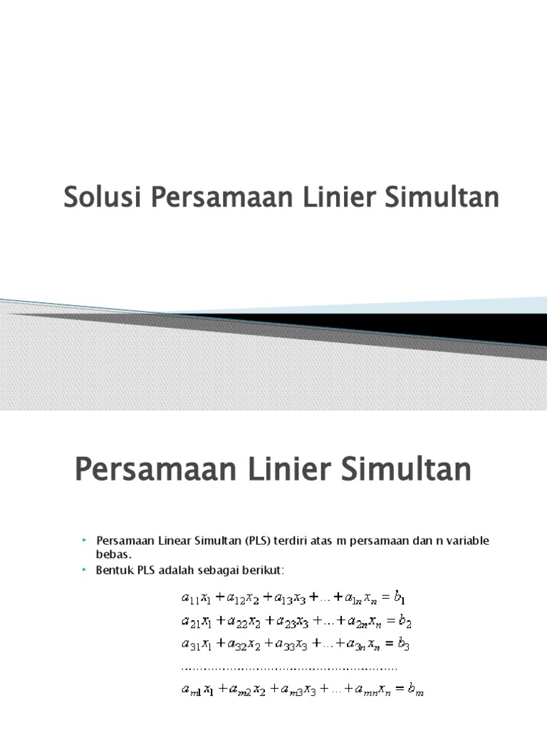 5-Solusi Persamaan Linier Simultan | PDF
