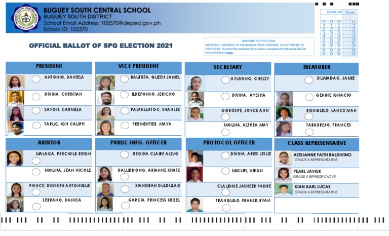 Official Ballot of SPG Election 2021: President Vice President ...