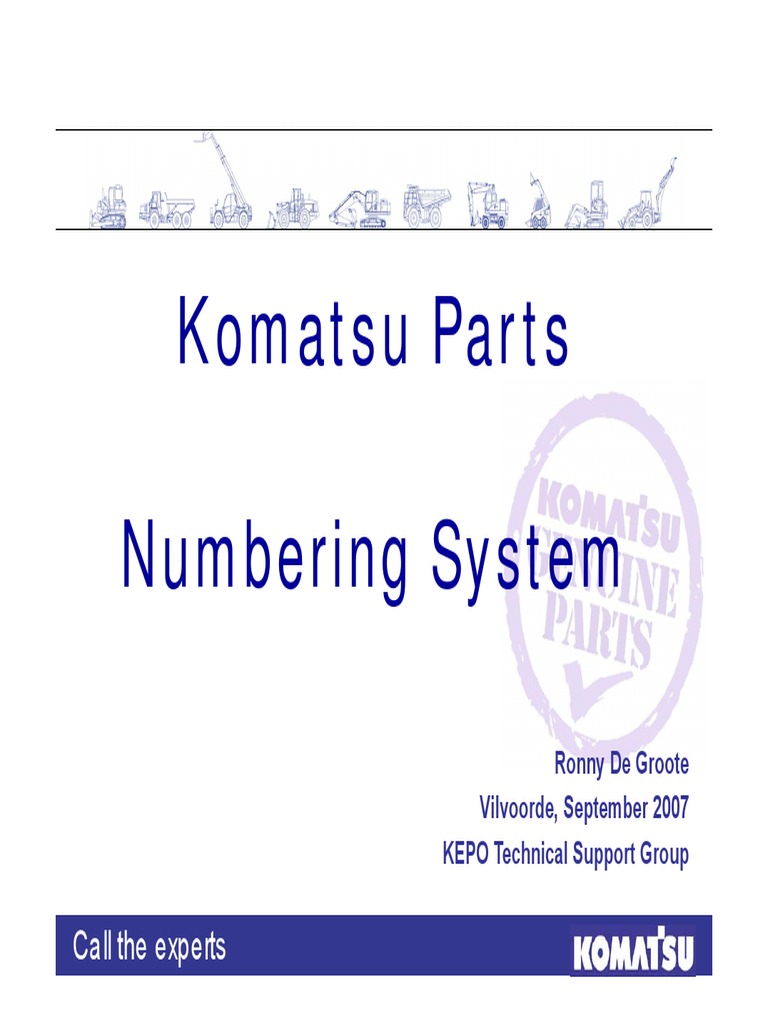 Komatsu Parts Numbering System: Call The Experts | PDF | Screw | Transmission (Mechanics)