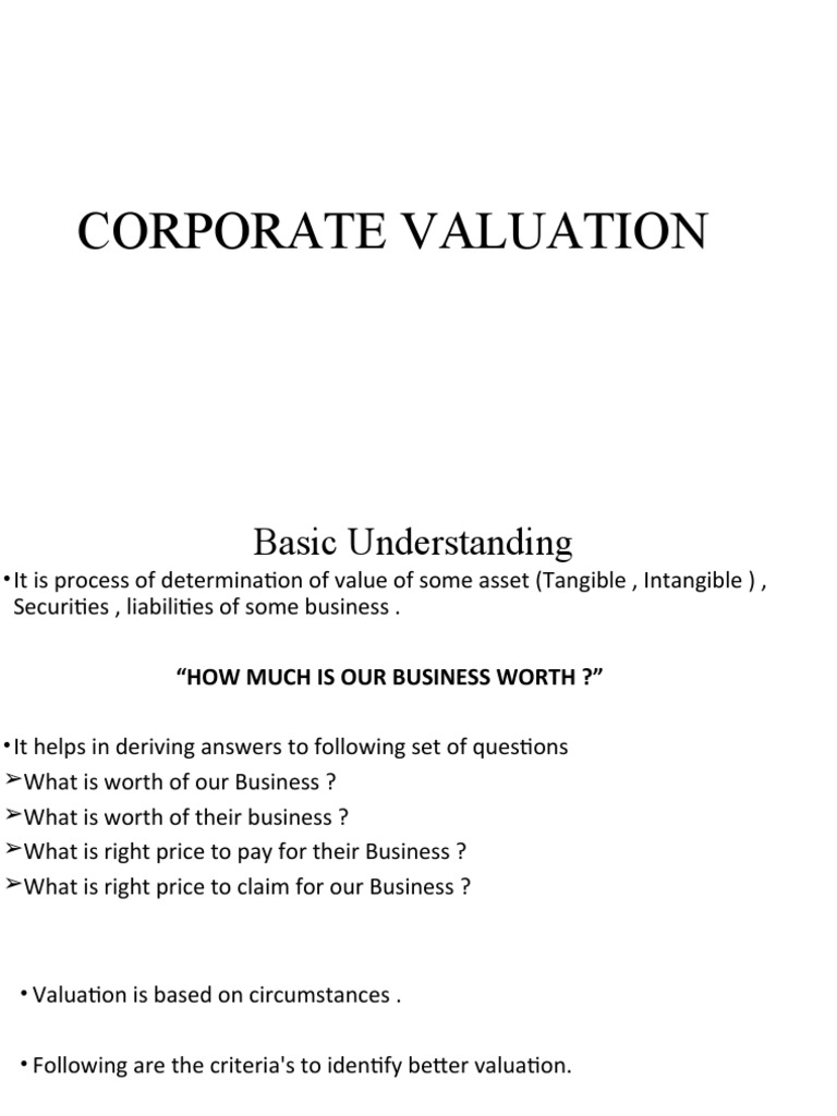 Valuation | PDF | Valuation (Finance) | Book Value