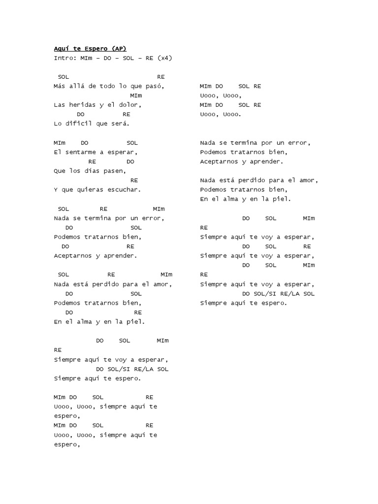 Aqui Te Espero | PDF
