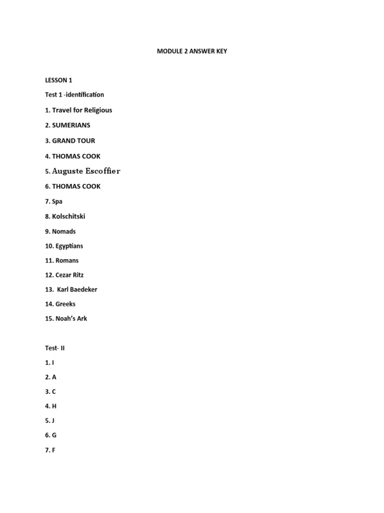 Module 2 Answer Key PDF