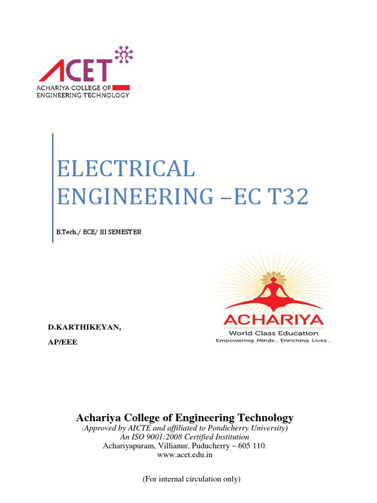 EC T32 Electrical Engineering | PDF | Transformer | Electromagnetic ...