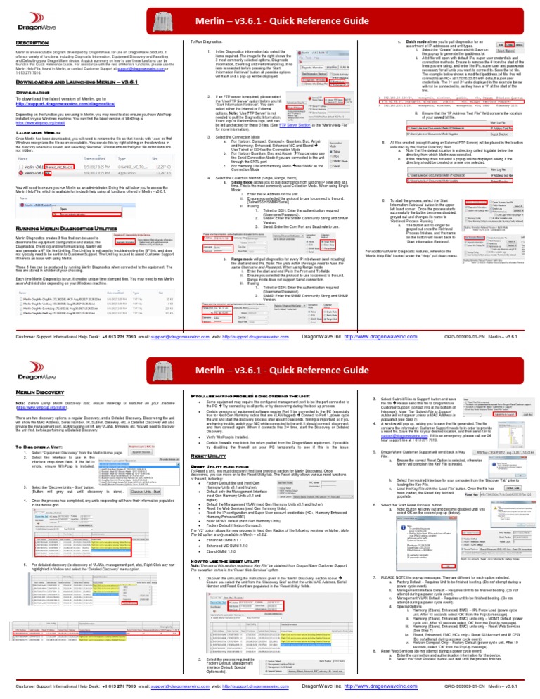 Merlin-V3.6.1 Quick Reference Guide - QRG-000009-01-EN | PDF | File ...