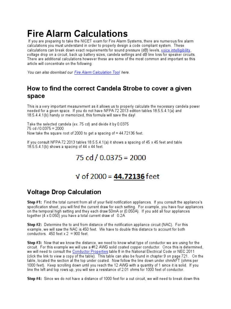 Fire Alarm ALL Calculations (DB, CD, VOLTAGE DROP ETC) | PDF | Series ...