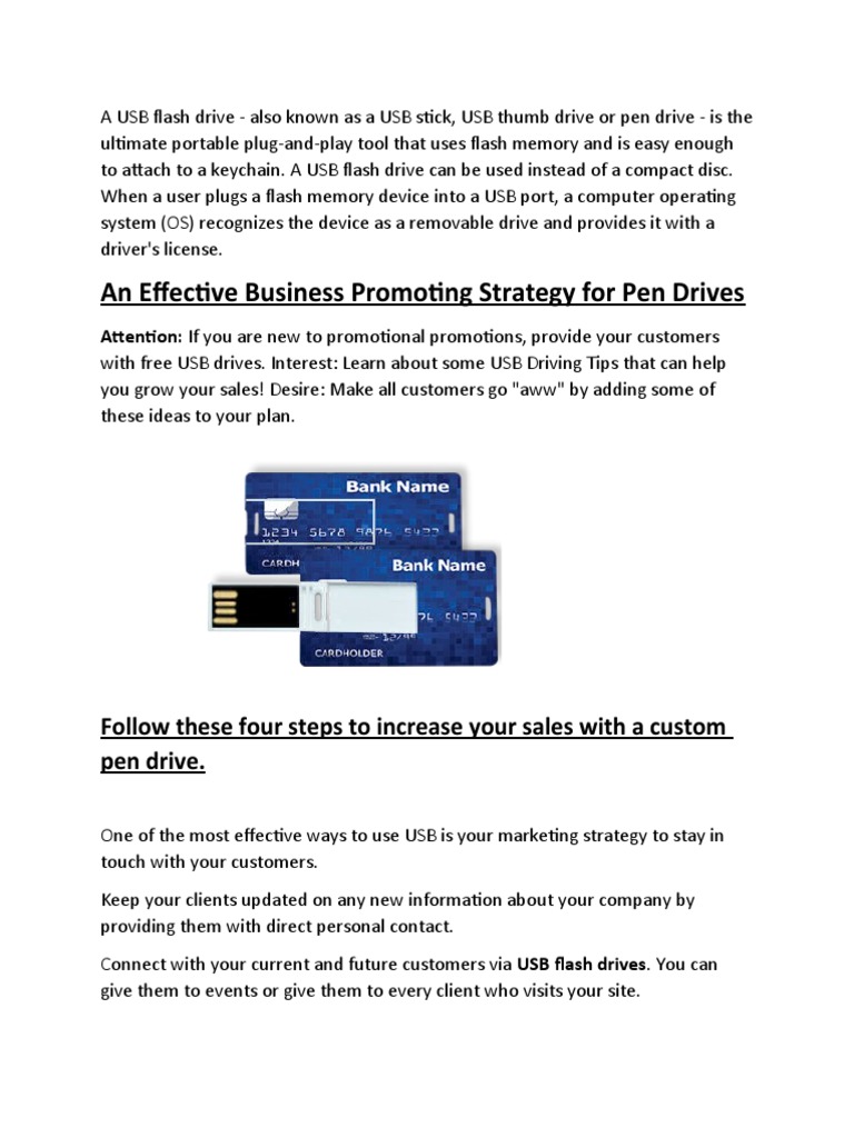 An Effective Business Promoting Strategy For Pen Drives | PDF | Usb ...