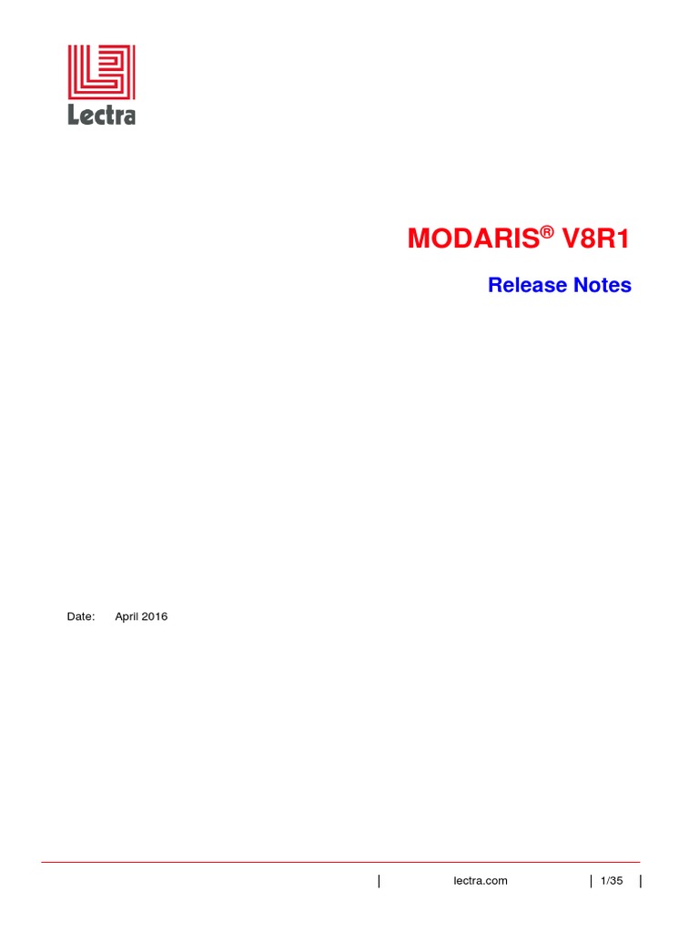 Modaris V8R1: Release Notes | PDF | 3 D Computer Graphics | Simulation