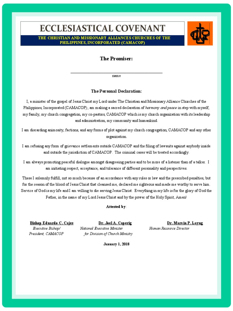 Ecclesiastical Covenant | PDF | Religion & Spirituality