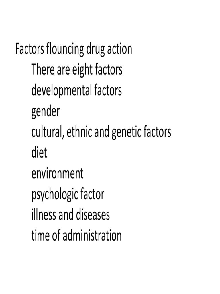 Factors Influencing Drug Action | PDF | Adipose Tissue | Clinical Medicine