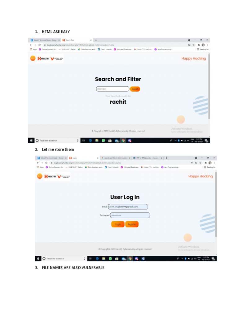 HTML Injection Labs | PDF