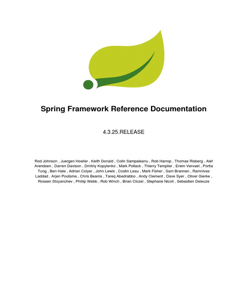 Spring Framework Reference Pdf Spring Framework Technology 2512