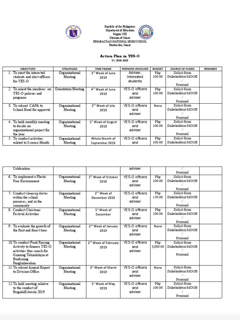 Action Plan Yes-O | PDF