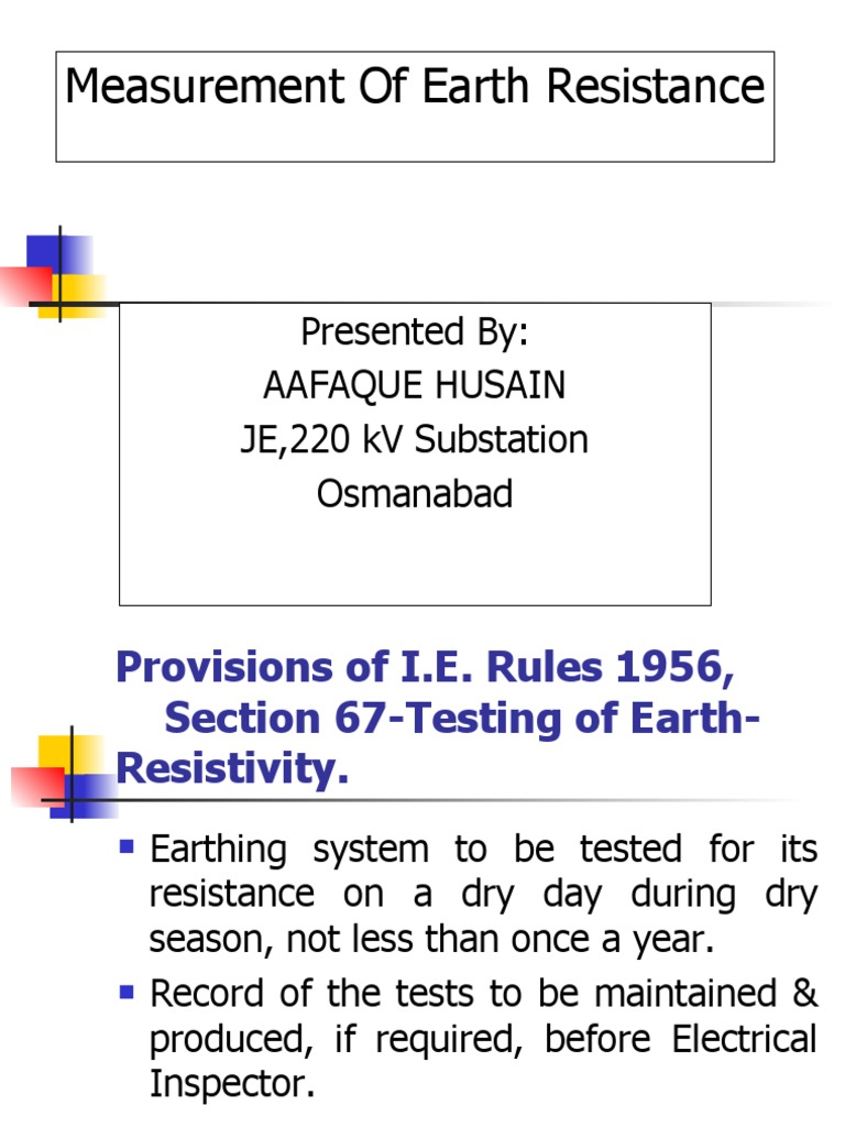 Earth Resistance Measurement Techniques | PDF | Teaching Methods ...