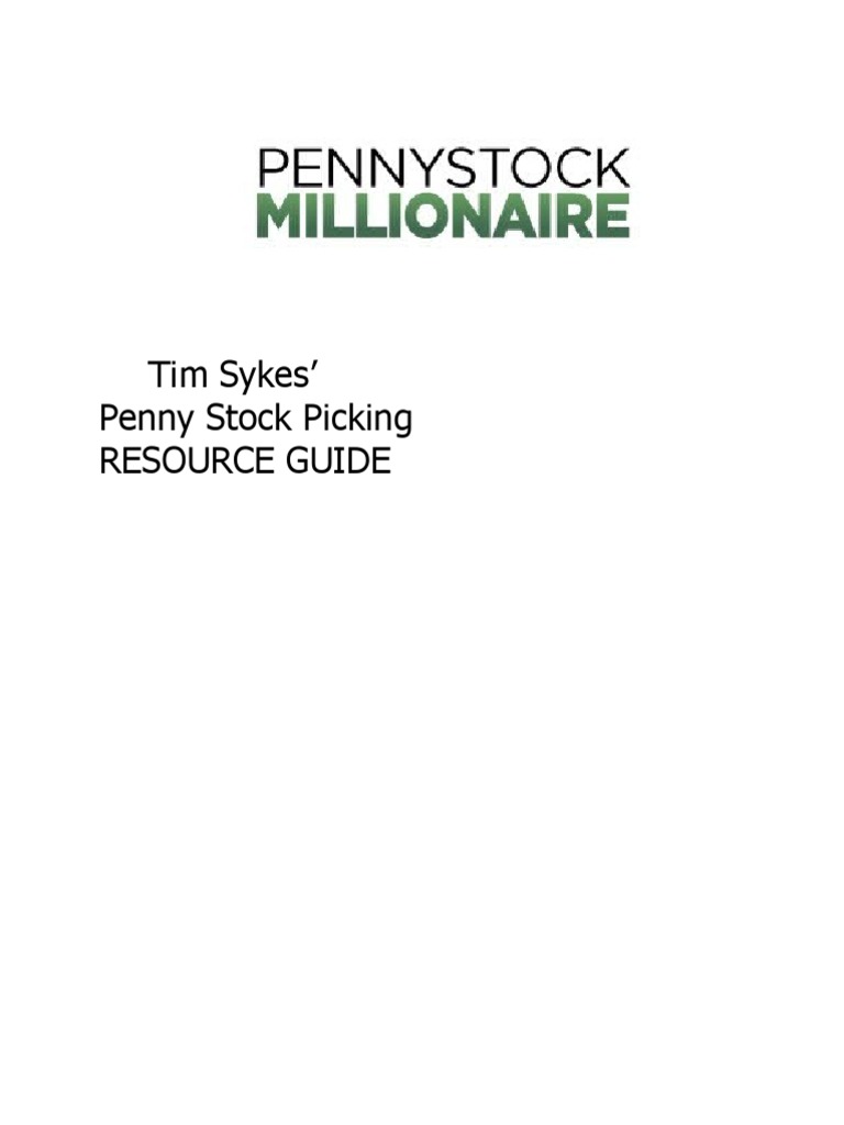 Tim Sykes' Guide to Penny Stocks | PDF | Business