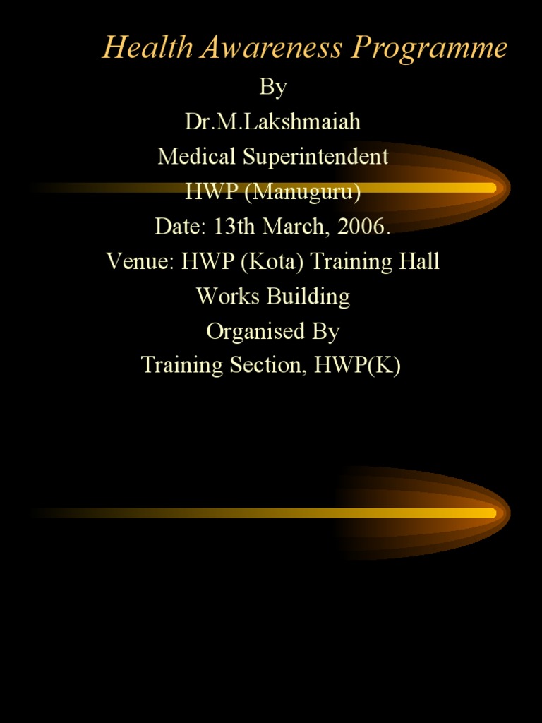 Health Awareness Programme | Download Free PDF | Coronary Artery ...