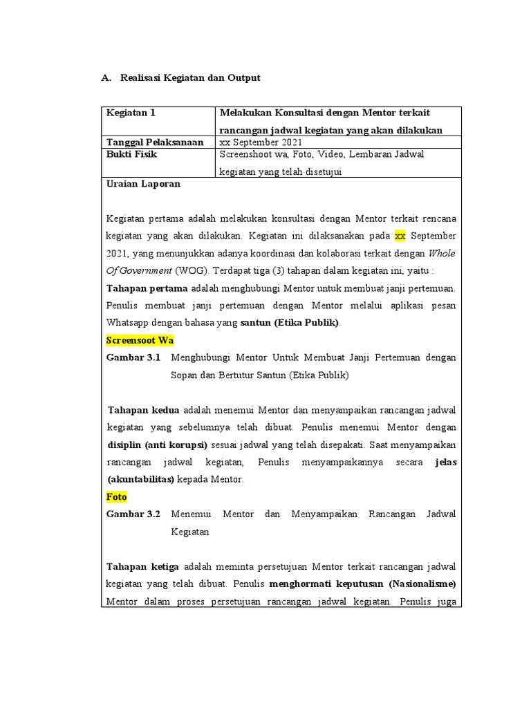 Realisasi Kegiatan Dan Output | PDF