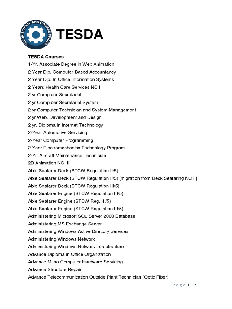 Tesda Courses | PDF | Construction | Welding