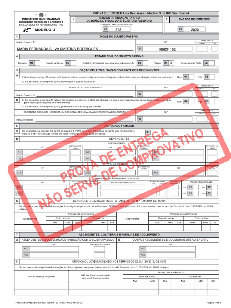 Declaração de IRS Modelo 3 | PDF | Imposto sobre Valor Agregado (IVA ...