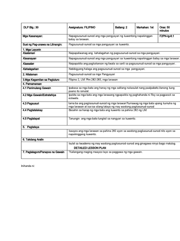 DLP No - 1.filipino | PDF