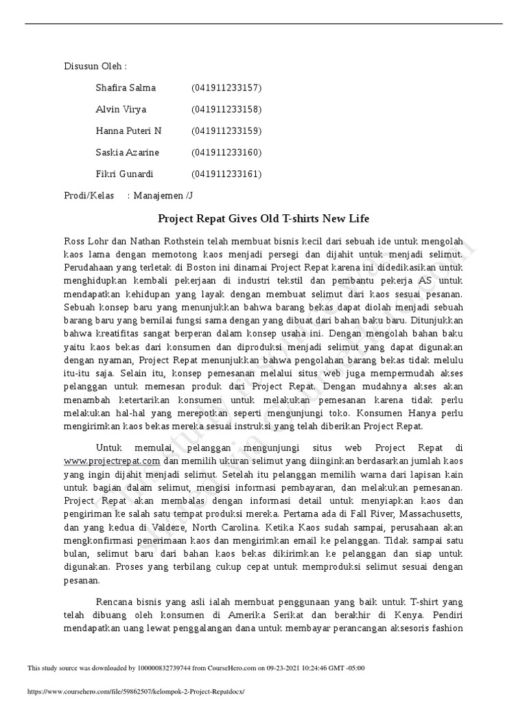 Kelompok 2 Project Repat | PDF