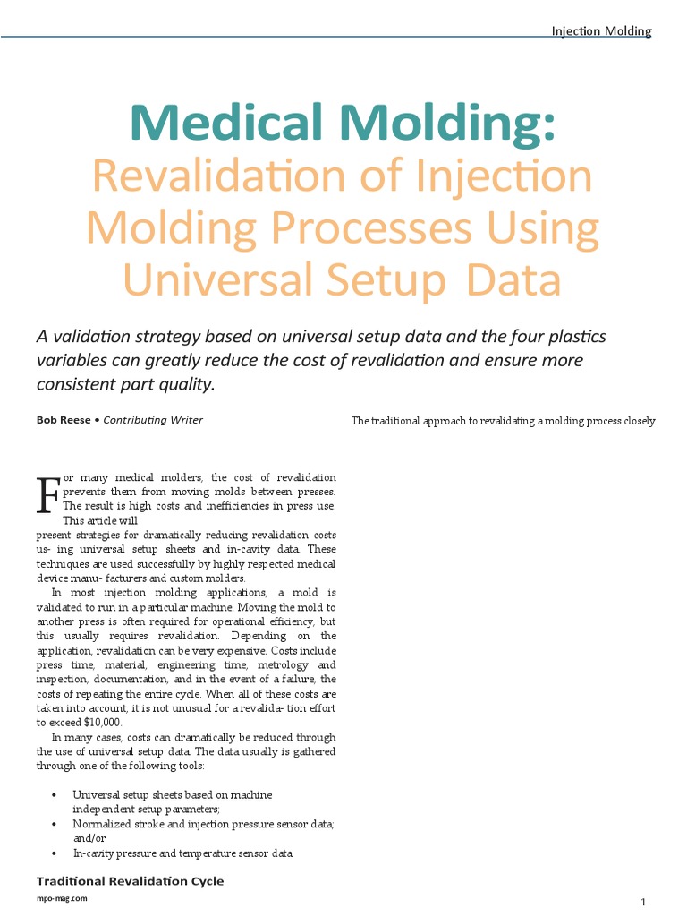 Medical Molding:: Revalidation of Injection Molding Processes Using ...