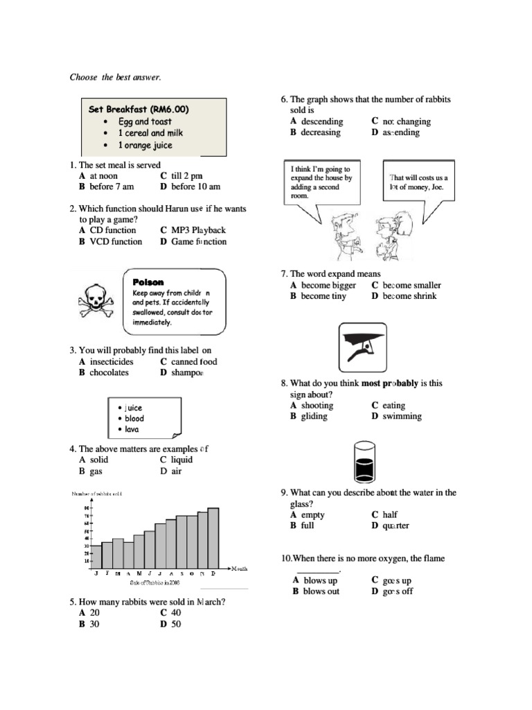 Best Answers for Multiple Choice Quiz | PDF | Food And Drink