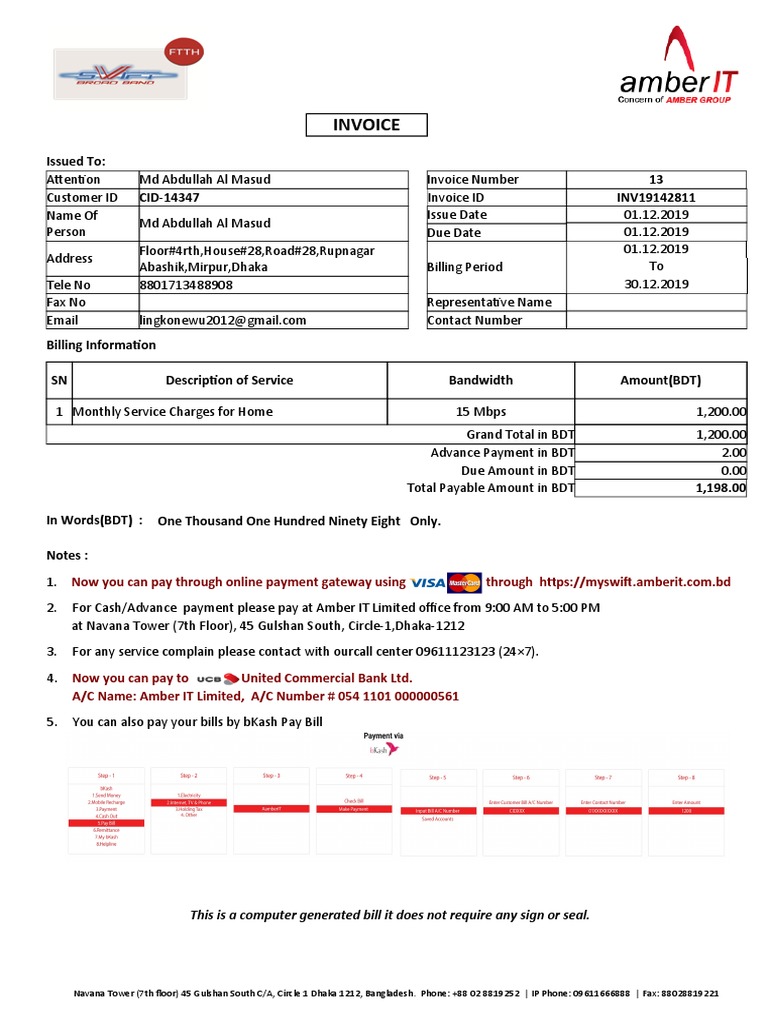 Invoice: Issued To: 13 CID-14347 INV19142811 | PDF | Money ...