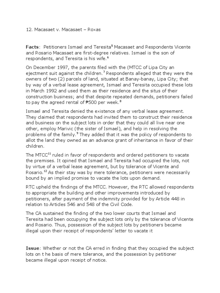 Macasaet v. Macasaet | PDF | Public Law | Civil Law (Legal System)