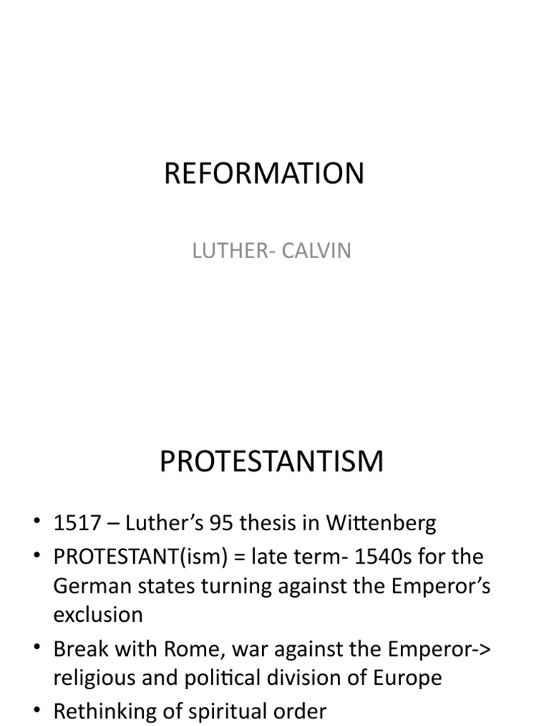 Curs 6 Reformation | PDF | Predestination | Protestantism