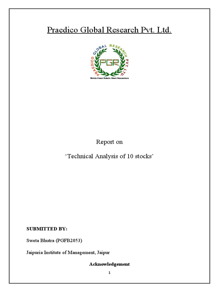 Praedico Global Research Pvt. LTD.: Report On Technical Analysis of 10 ...