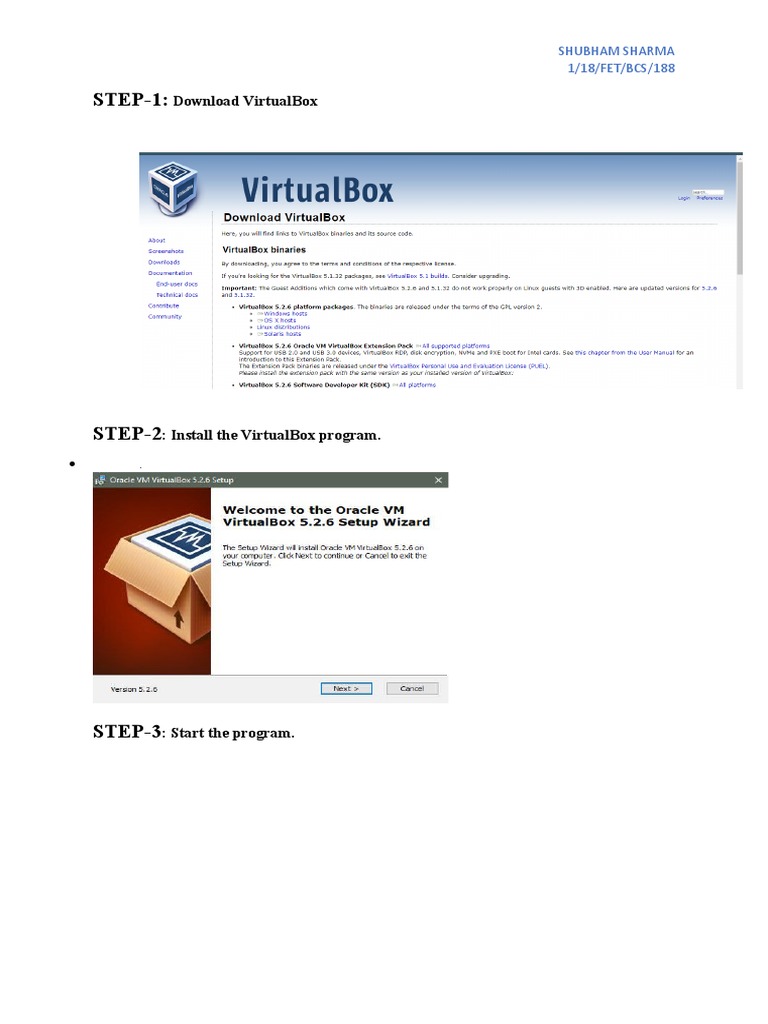 Step-1:: Download Virtualbox | PDF | Operating System | Ibm Pc Compatibles