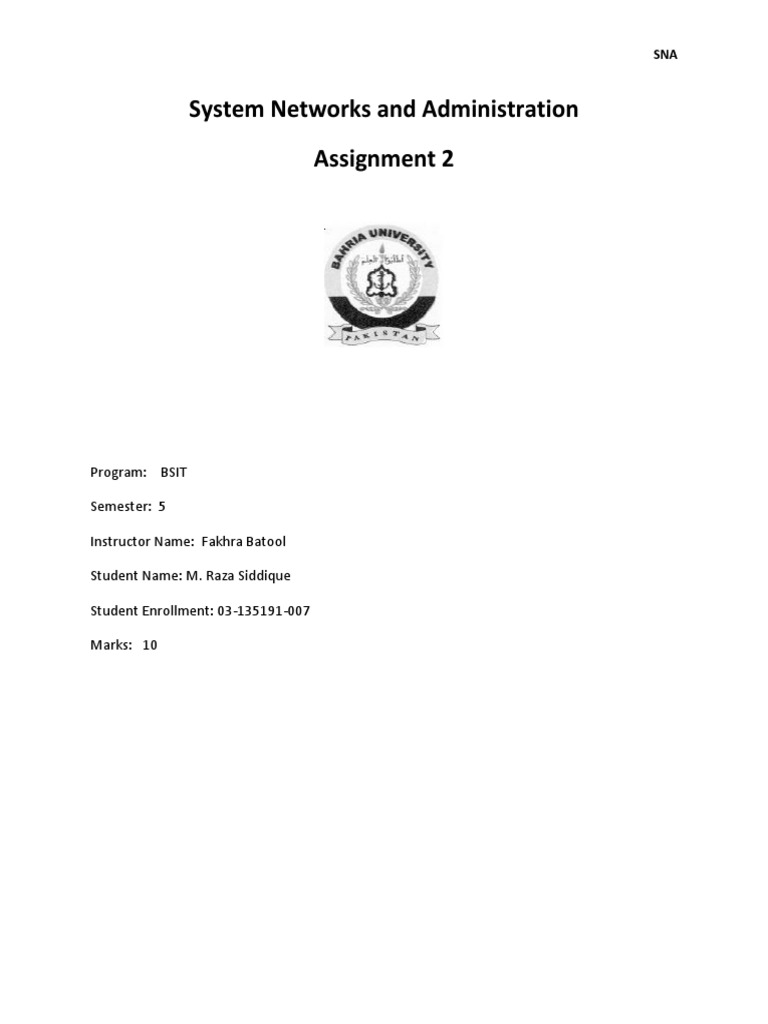 Assignment-2!03!135191-007 M. Raza Siddique | Download Free PDF | Computer Network | Wide Area ...