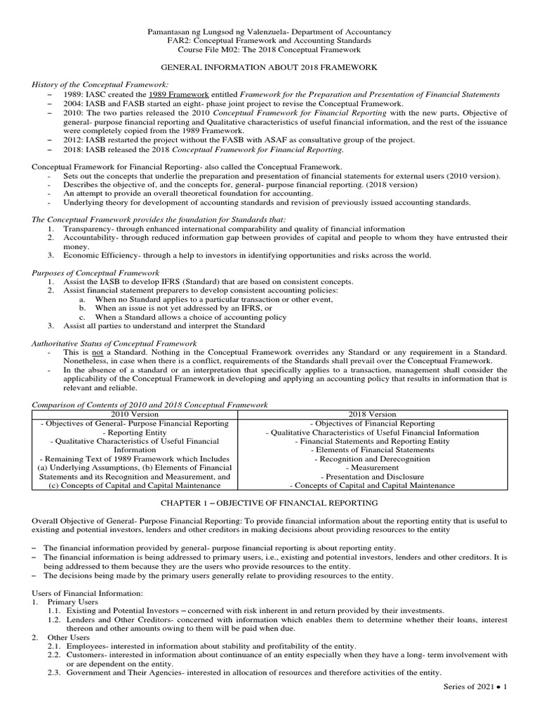 CFM02 FAR2 2018 Conceptual Framework | PDF | Fair Value | Historical Cost